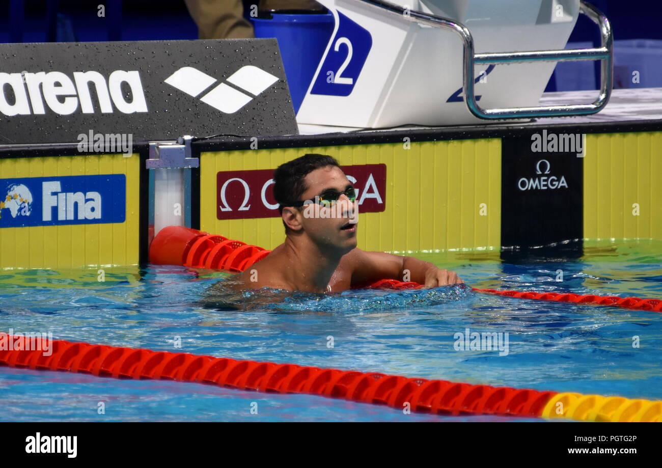 Budapest, Hungary - Jul 25, 2017. Competitive swimmer LIMA Felipe (BRA ...