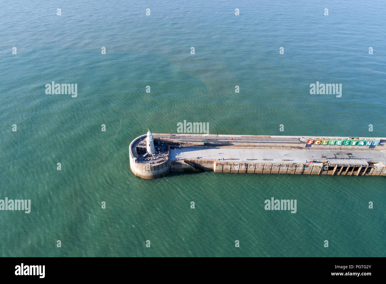 aerial view of folkestone harbour on the kent coast Stock Photo - Alamy