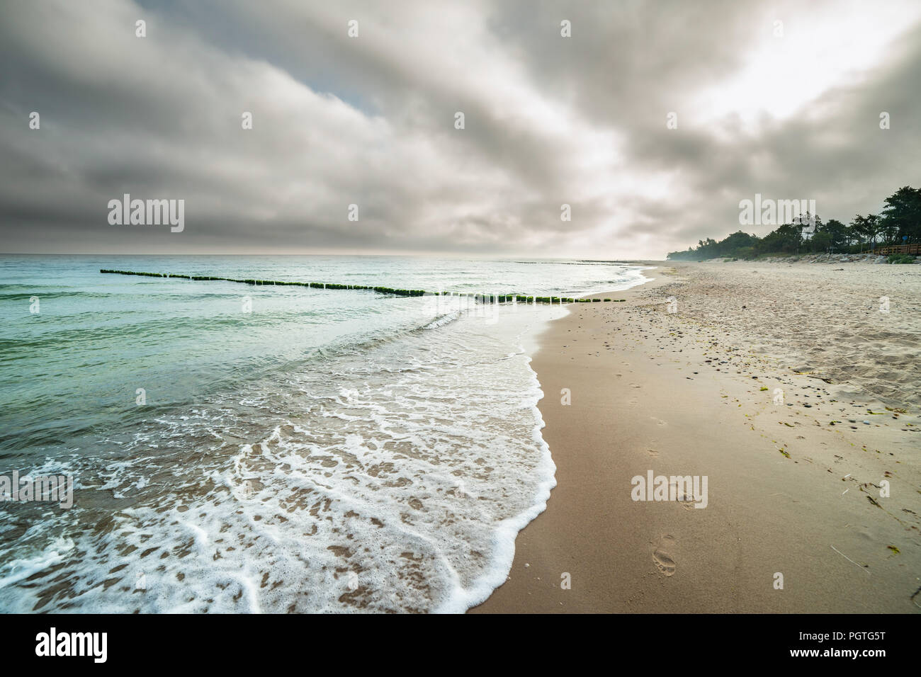 landscape, cloudy view along the beach Stock Photo - Alamy
