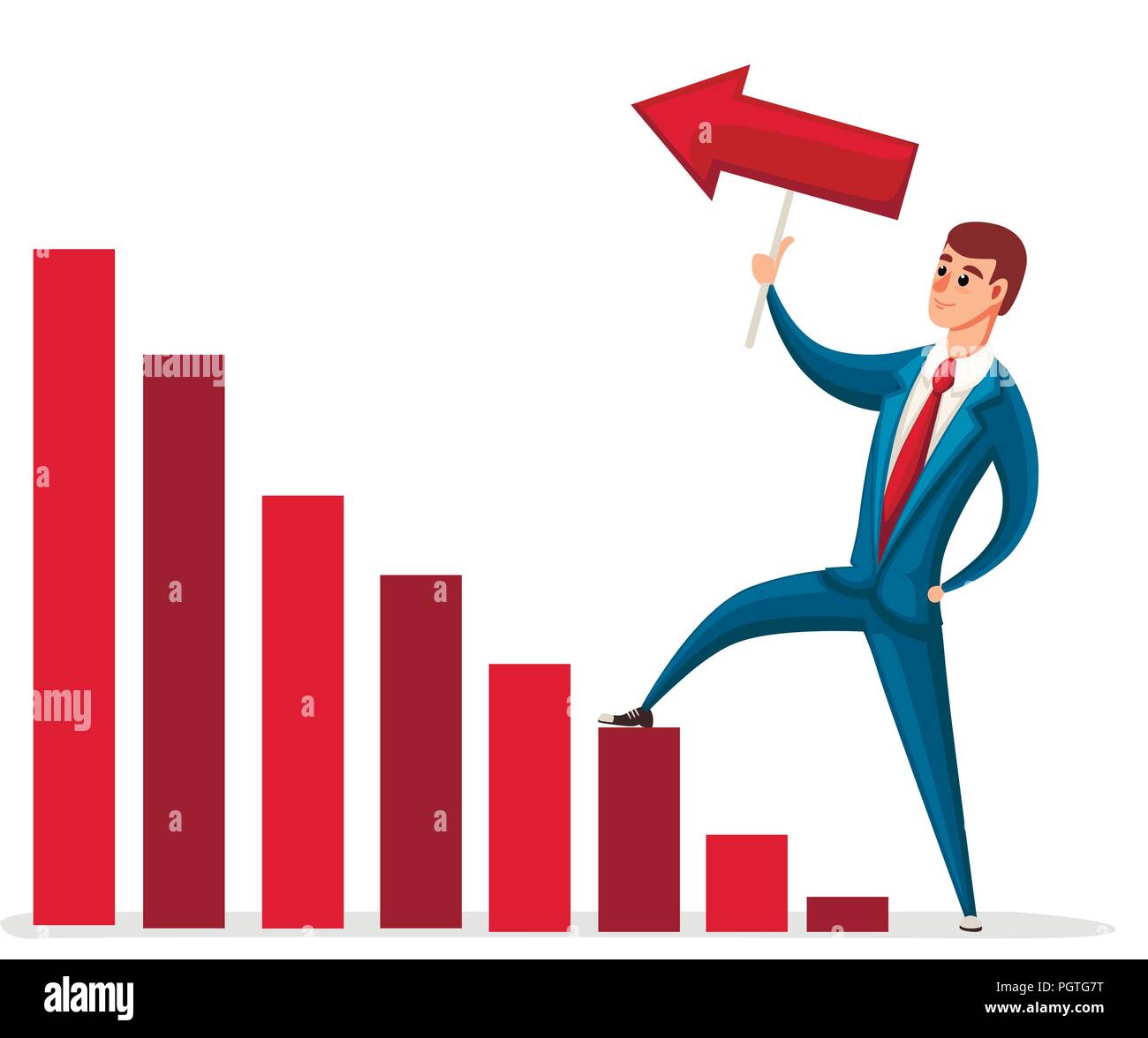 Vector illustration of moving up businessman. Cartoon character design ...