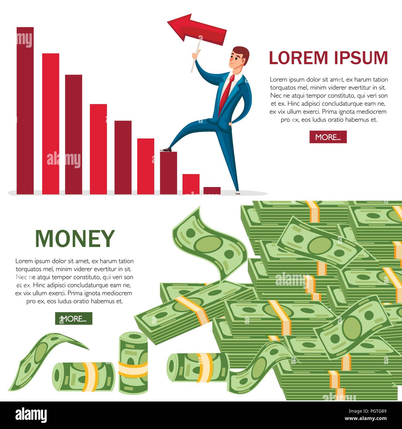 Vector illustration of moving up businessman. Cartoon character design ...