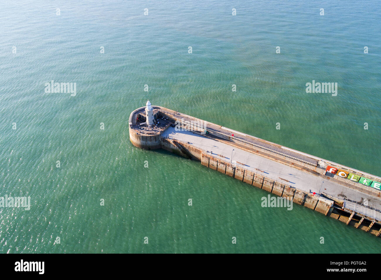 aerial view of folkestone harbour on the kent coast Stock Photo - Alamy