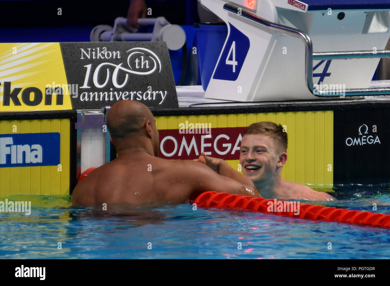 Budapest, Hungary - Jul 25, 2017. Competitive swimmer PEATY Adam (GBR ...