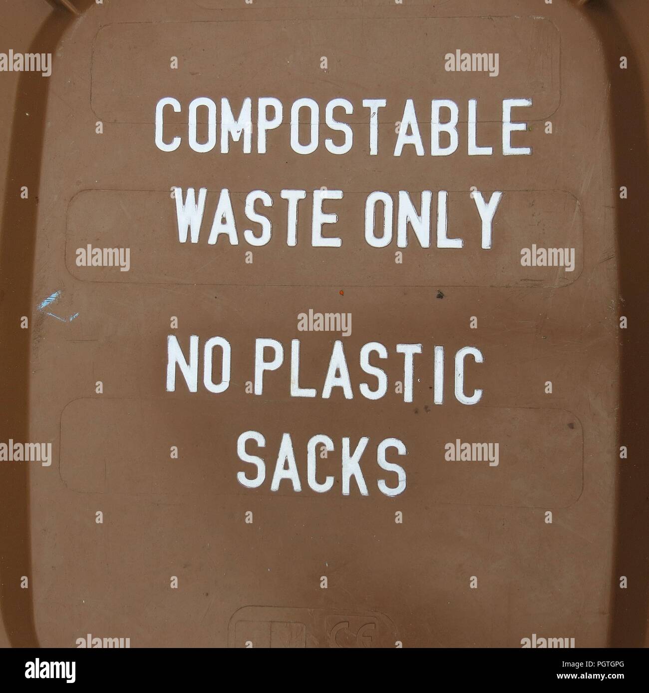 Sign on compost bin, Edinburgh, Scotland Stock Photo - Alamy