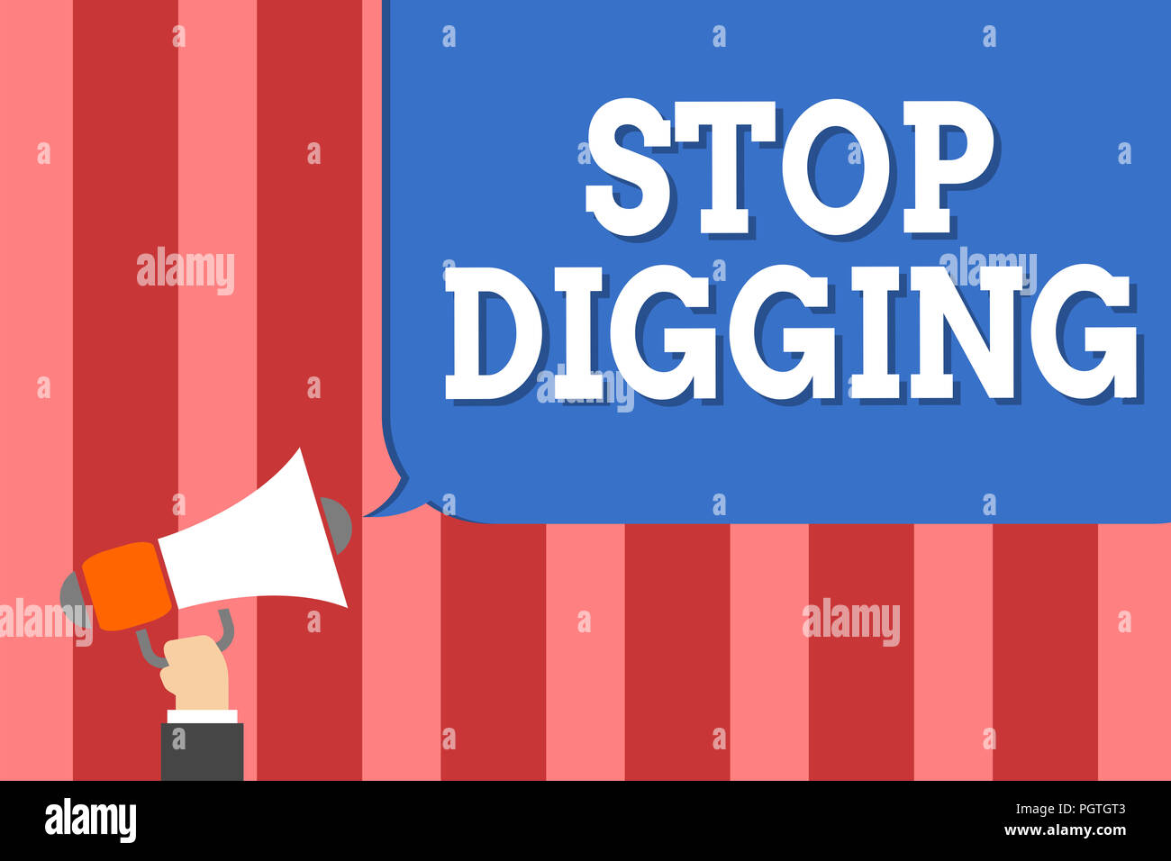 Handwriting text writing Stop Digging. Concept meaning Prevent Illegal ...