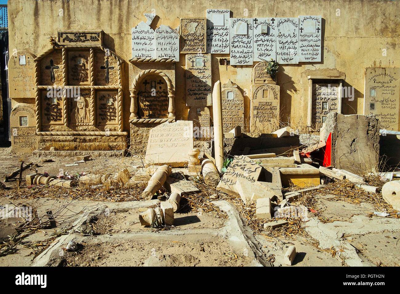 The ruins of the churches in Qaraqosh, the christian city destroyed by ...