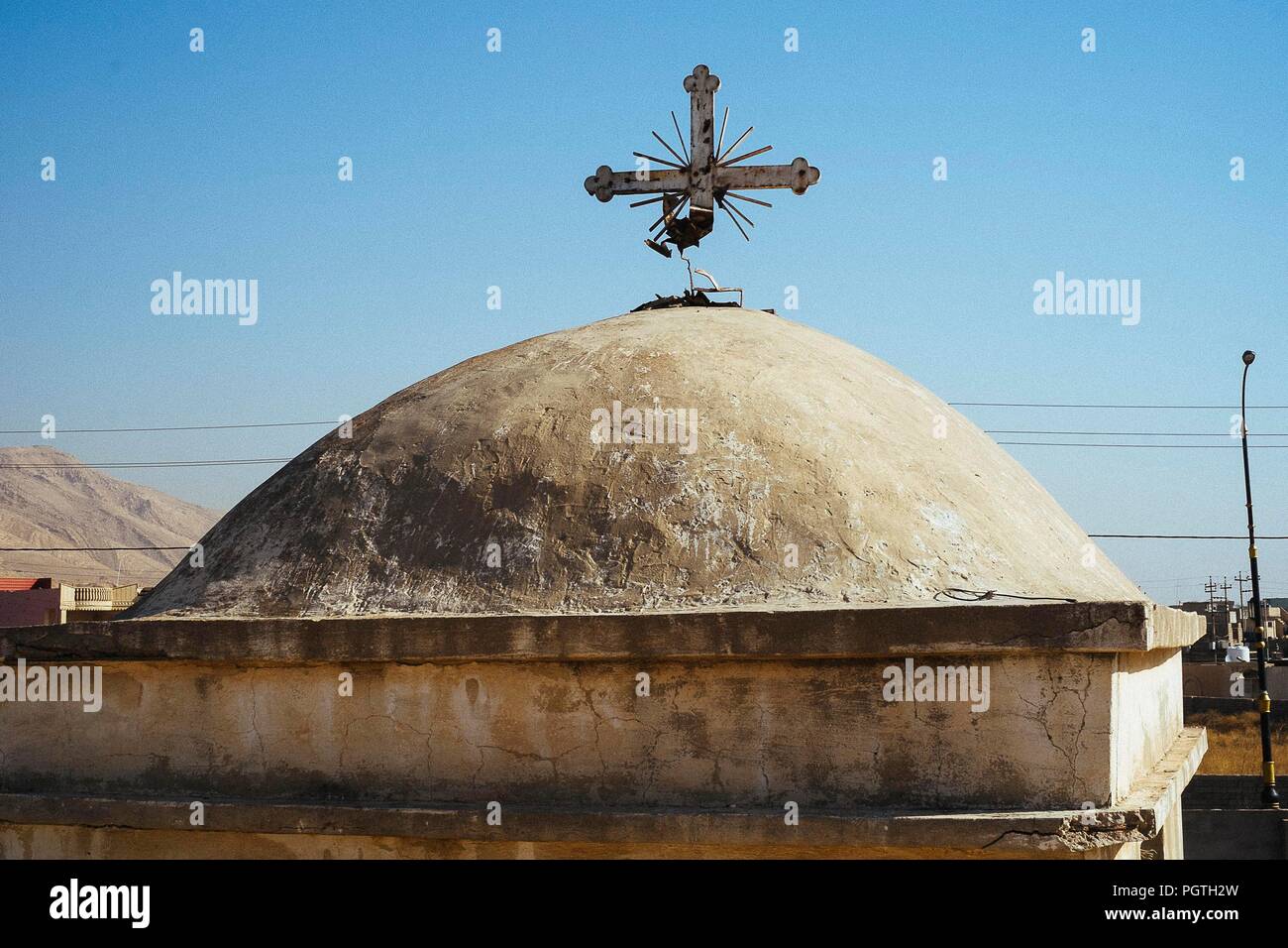 The ruins of the churches in Qaraqosh, the christian city destroyed by ...