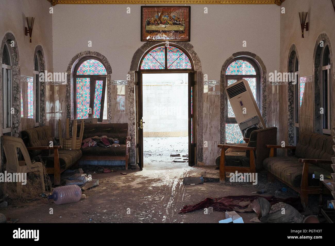 The ruins of the churches in Qaraqosh, the christian city destroyed by ...