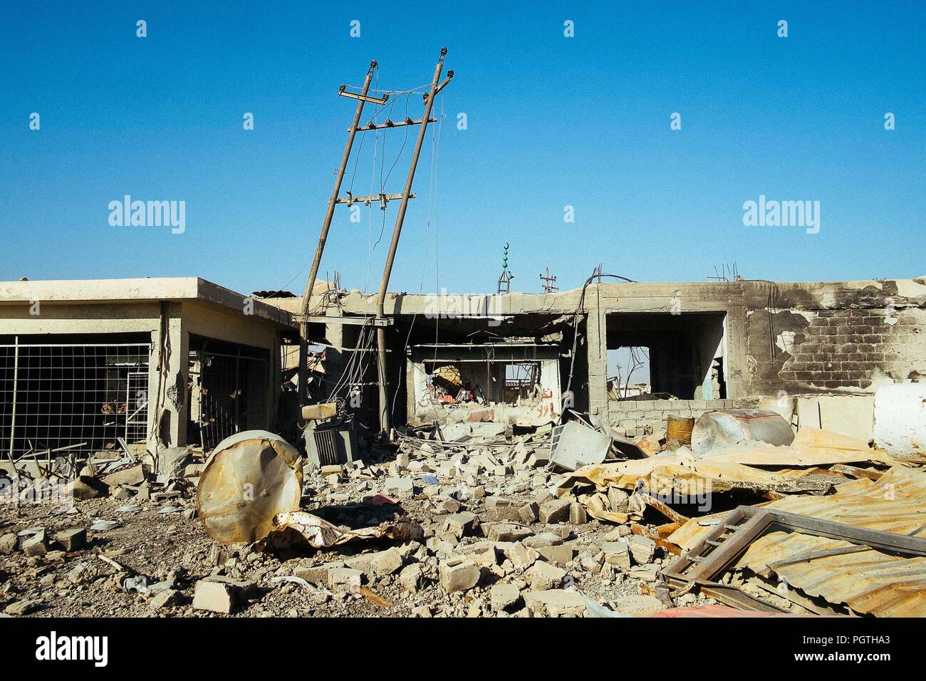 The ruins of Qaraqosh the christian city destroyed by ISIS Stock Photo ...