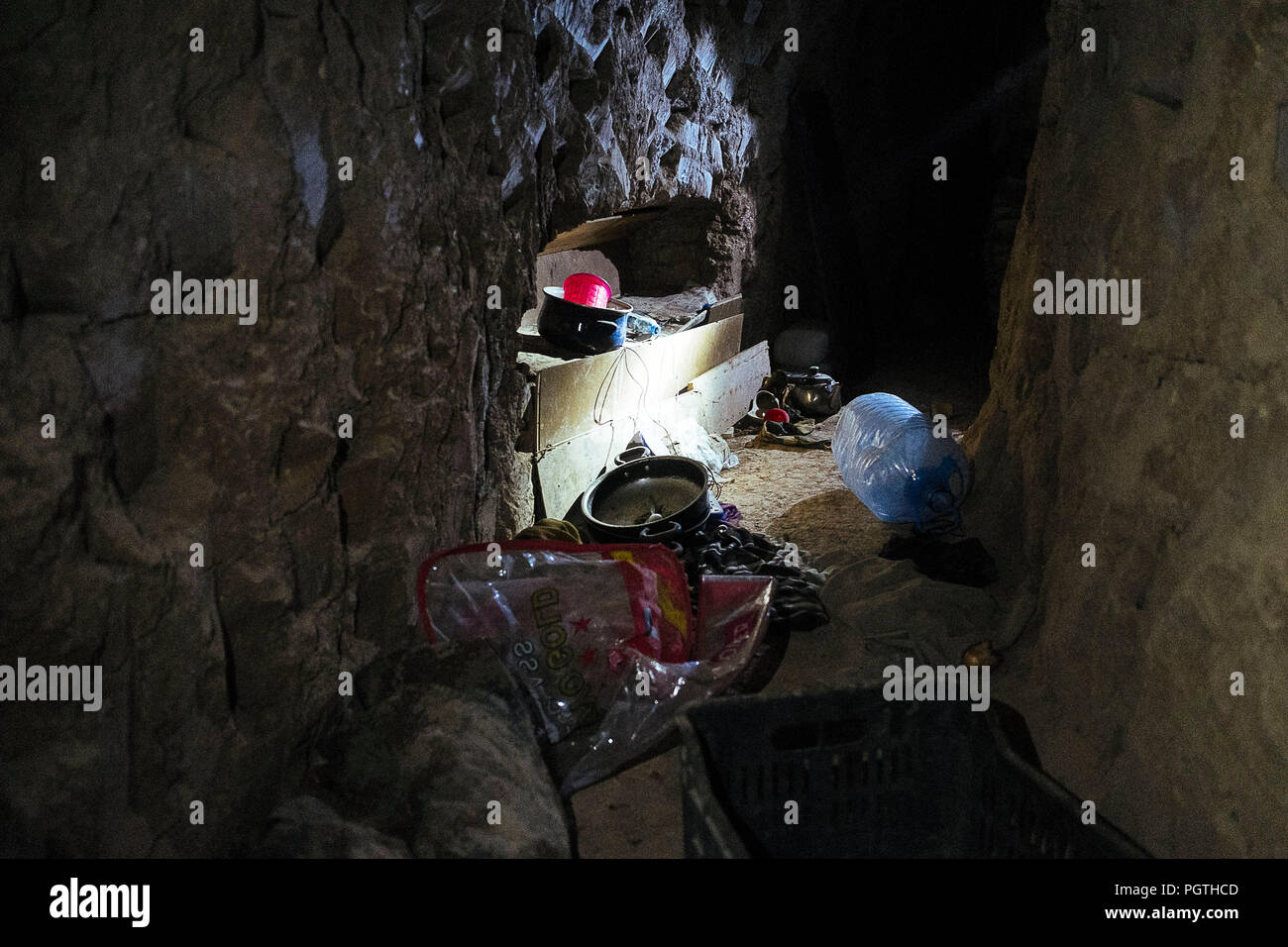 A ISIS subterranean hiding place of ISIS in Qaraqosh the christian city ...