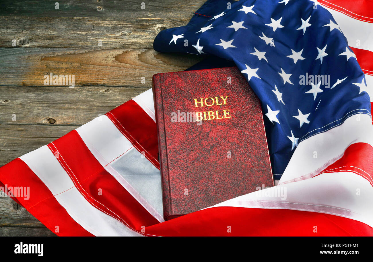 Holy bible american flag hi-res stock photography and images - Alamy
