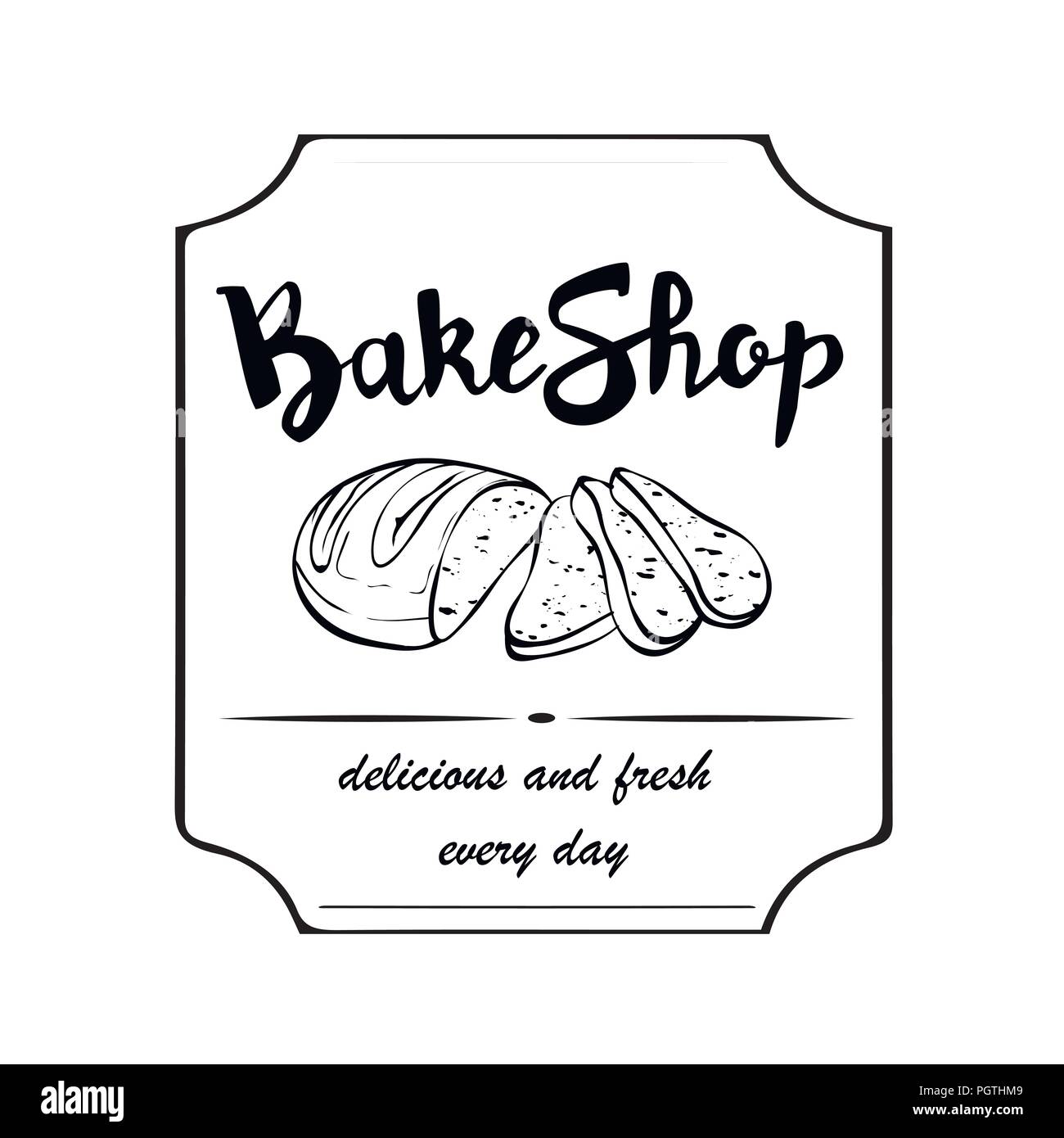 Hand drawn calligraphy lettering bakery hi-res stock photography and ...