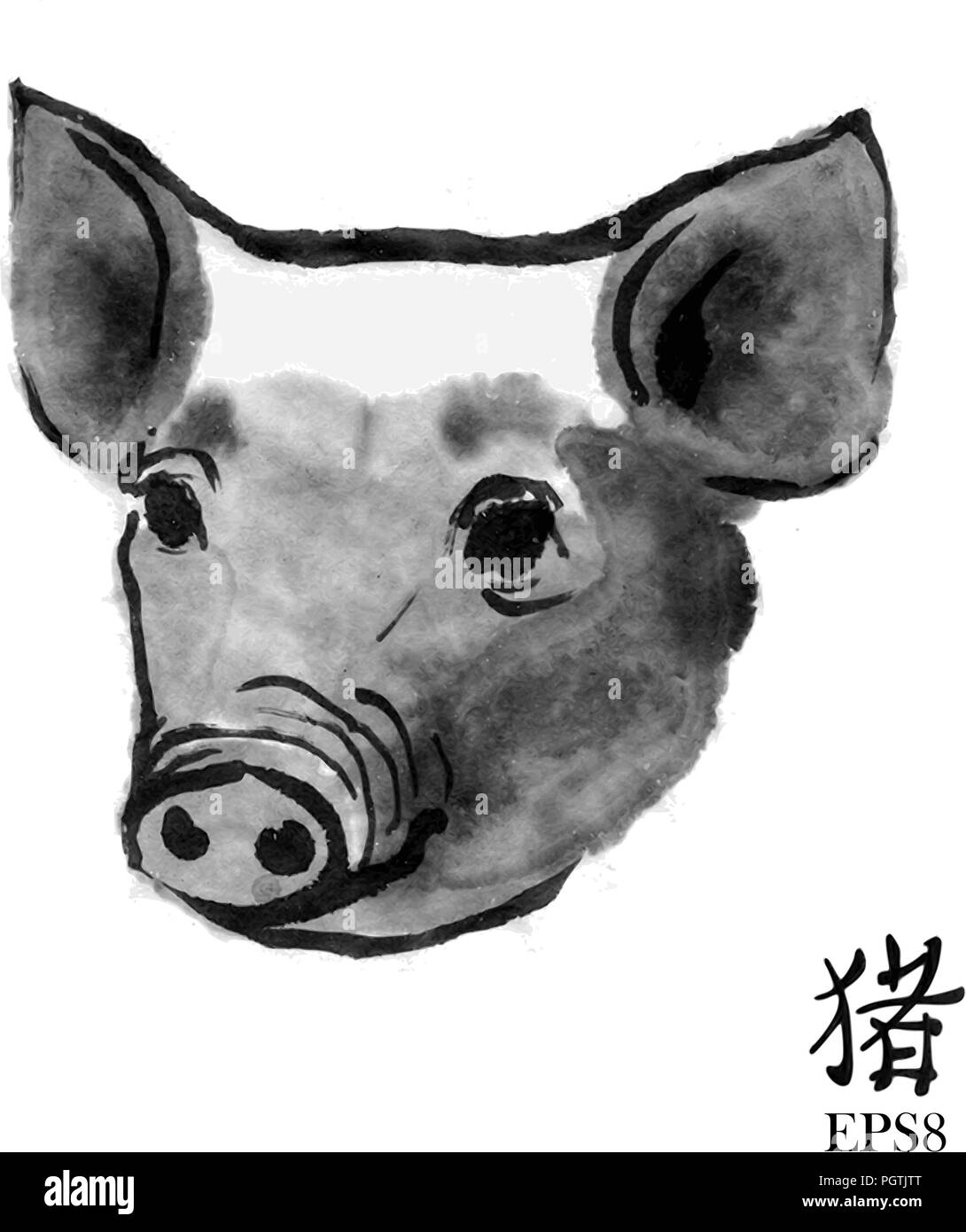 Black Ink Wash Drawings