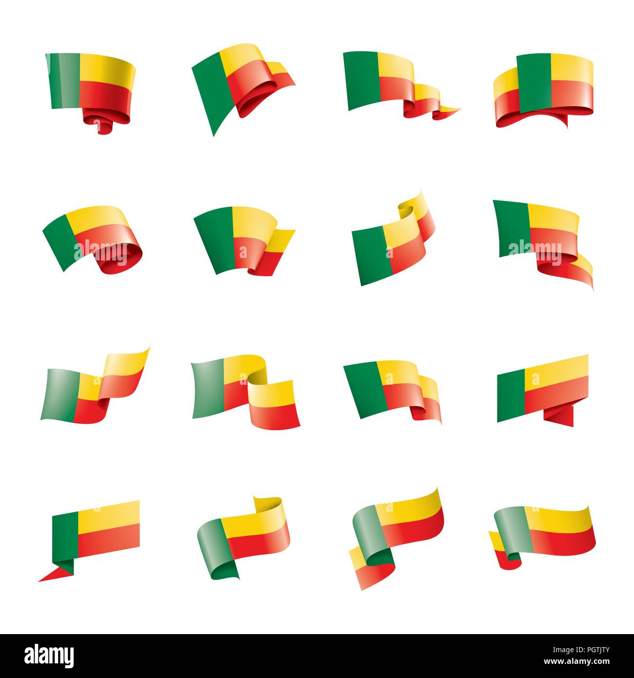 Benin flag, vector illustration on a white background Stock Vector ...