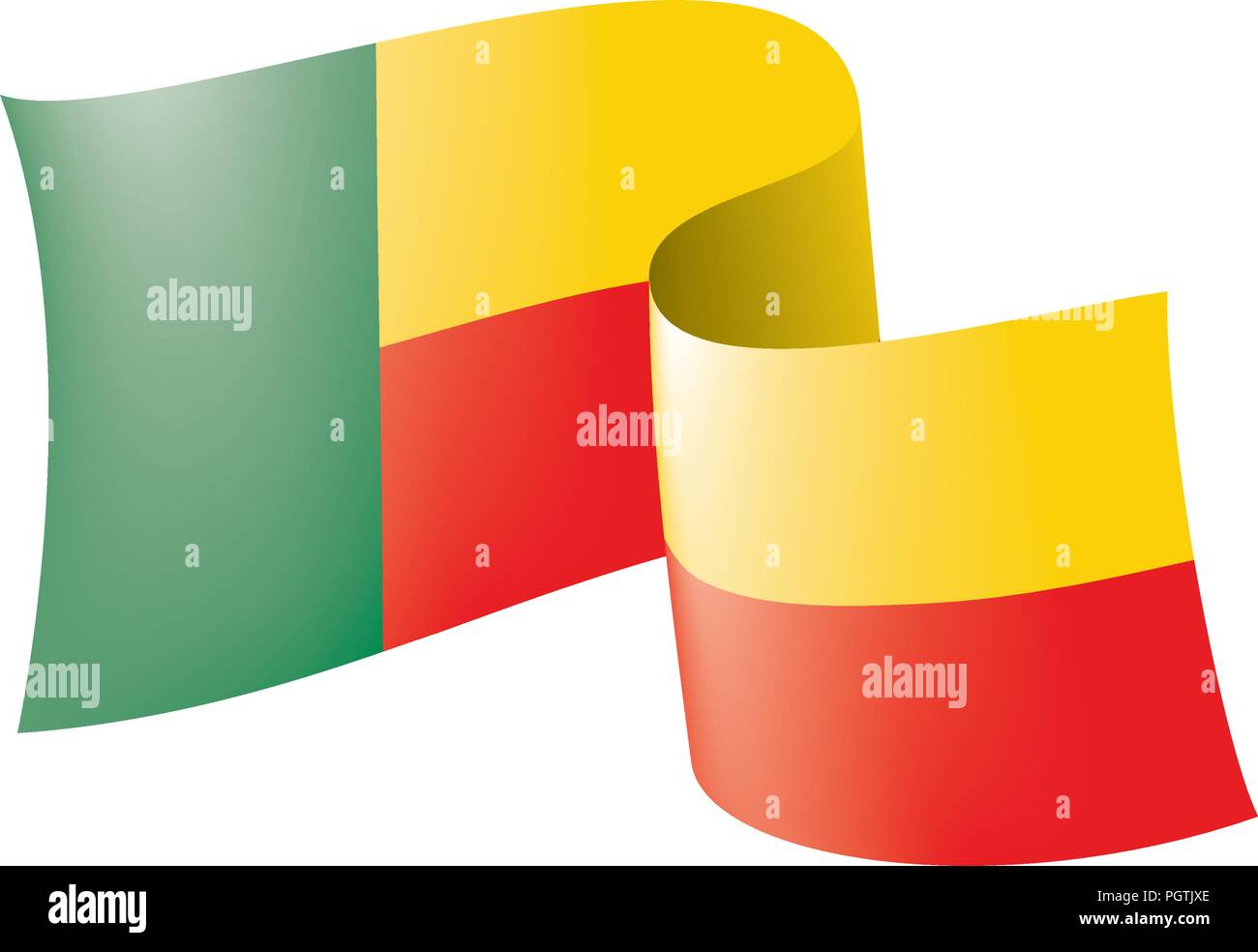 Benin flag, vector illustration on a white background Stock Vector ...