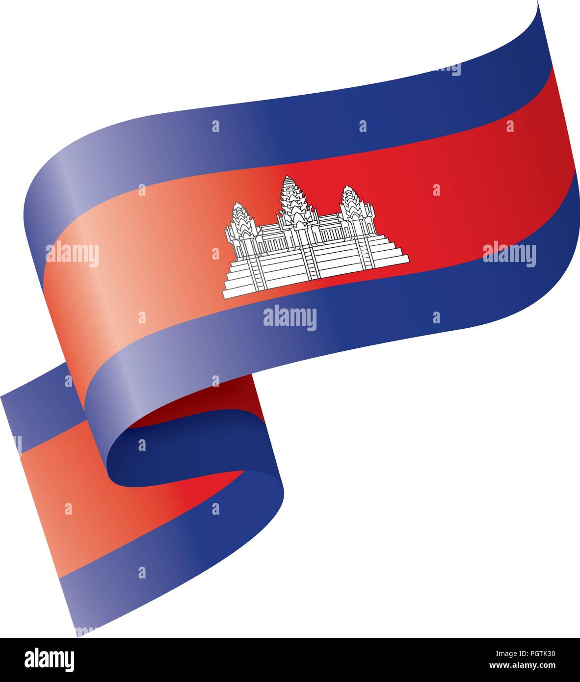 Cambodia flag, vector illustration on a white background Stock Vector ...