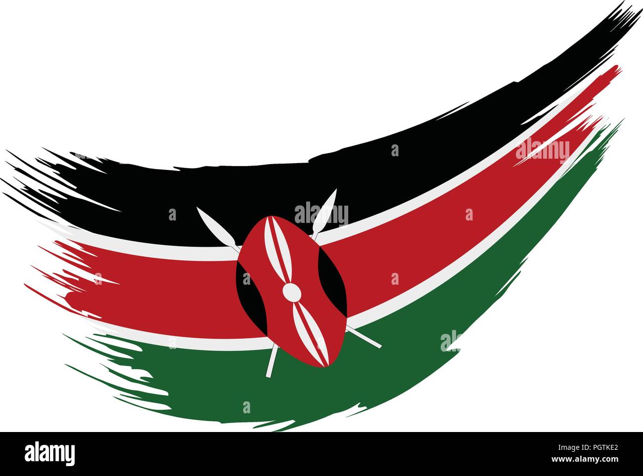 Kenya brush flag Stock Vector Images - Alamy
