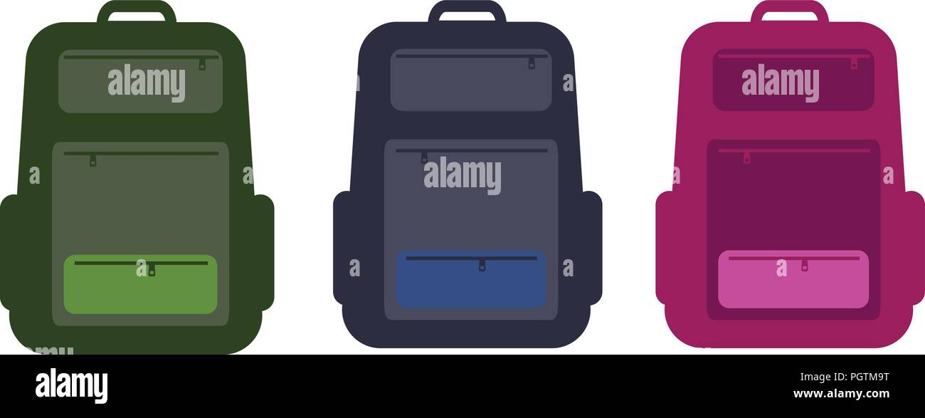 Backpack isolated on white background. Solid and flat style trendy ...