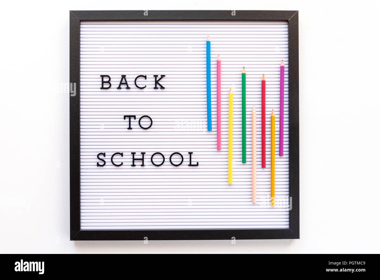 Back to school notice on message board Stock Photo - Alamy