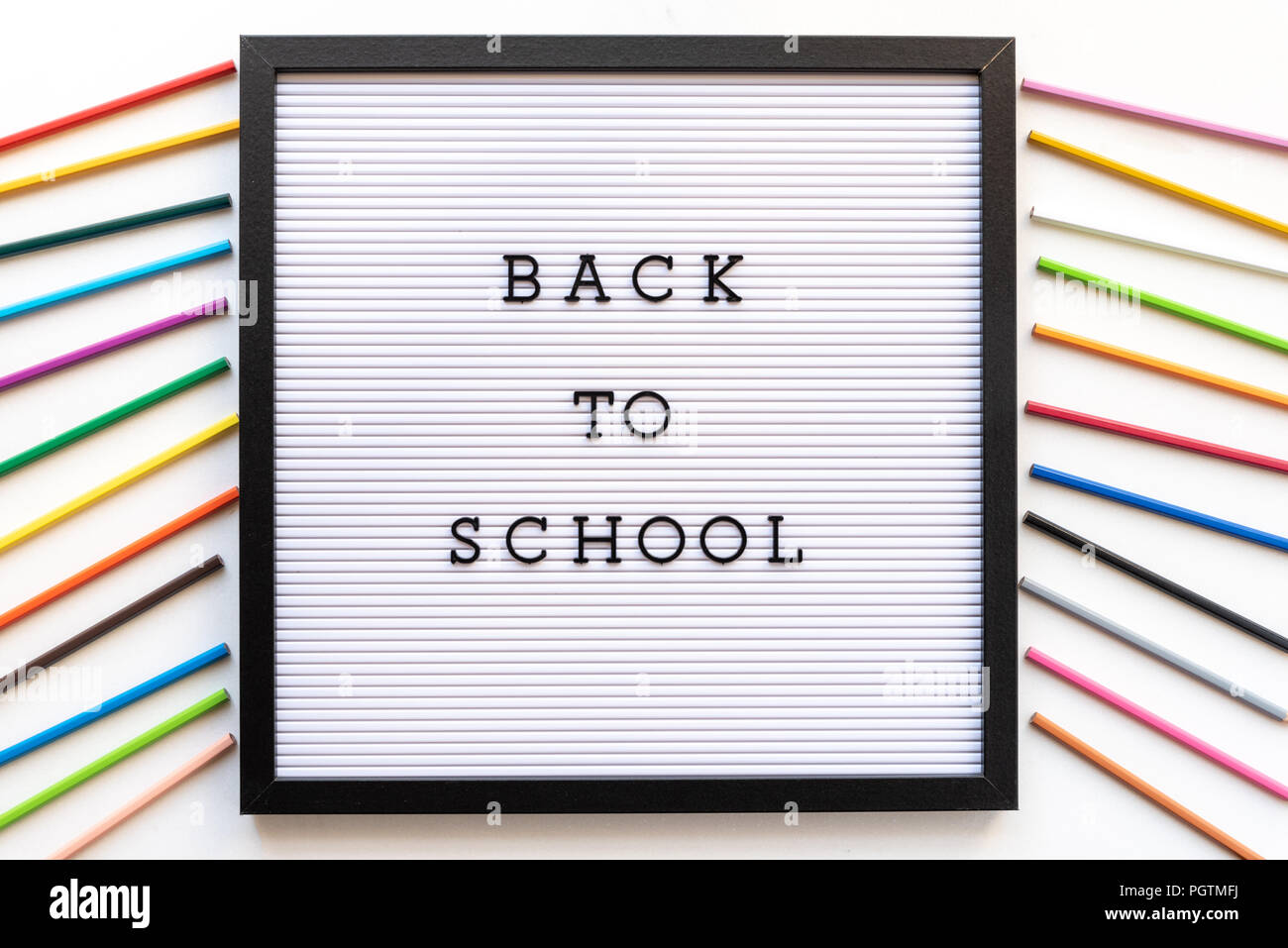 Back to school notice on message board Stock Photo - Alamy