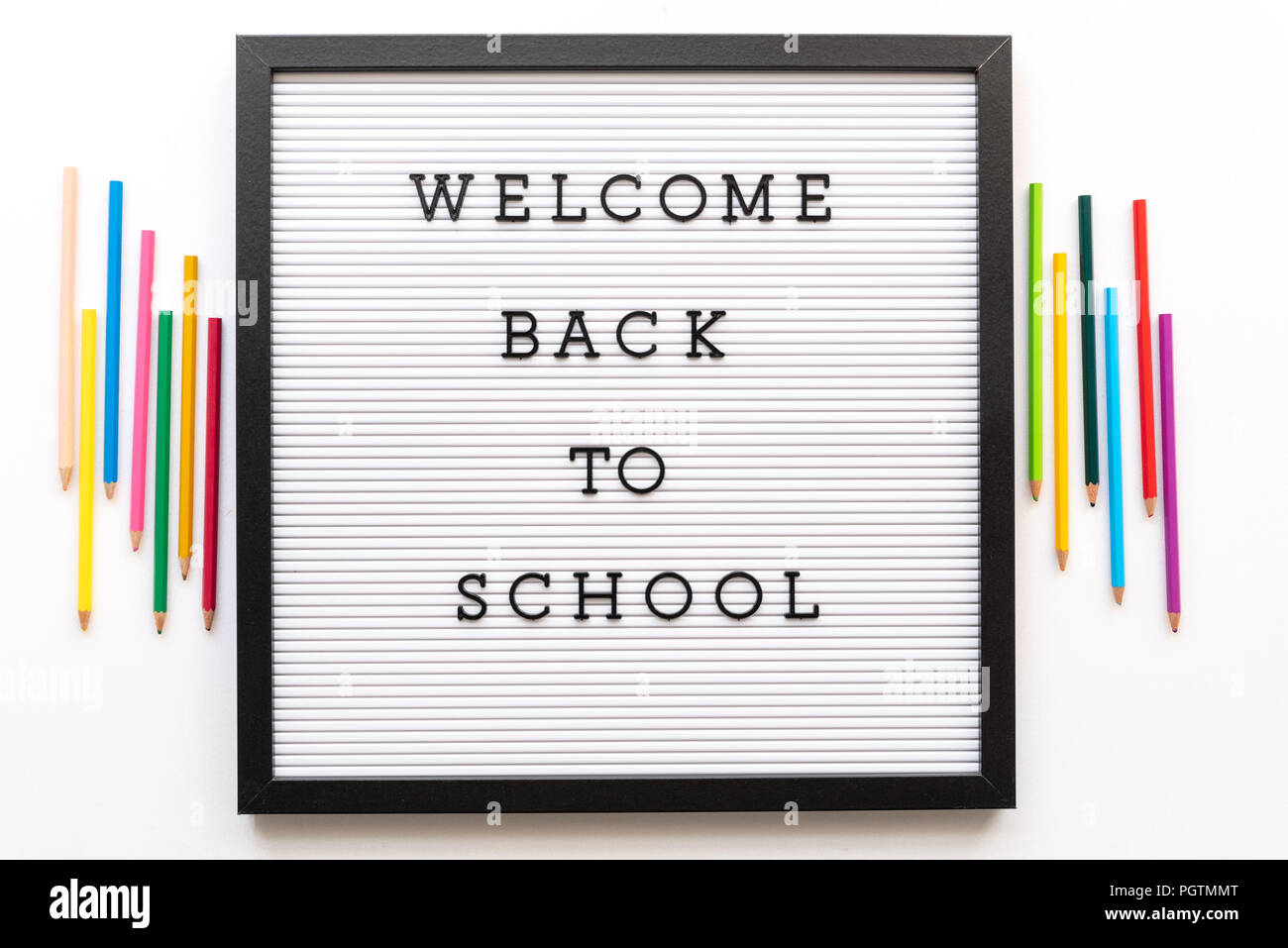 Welcome back to school notice on message board Stock Photo - Alamy