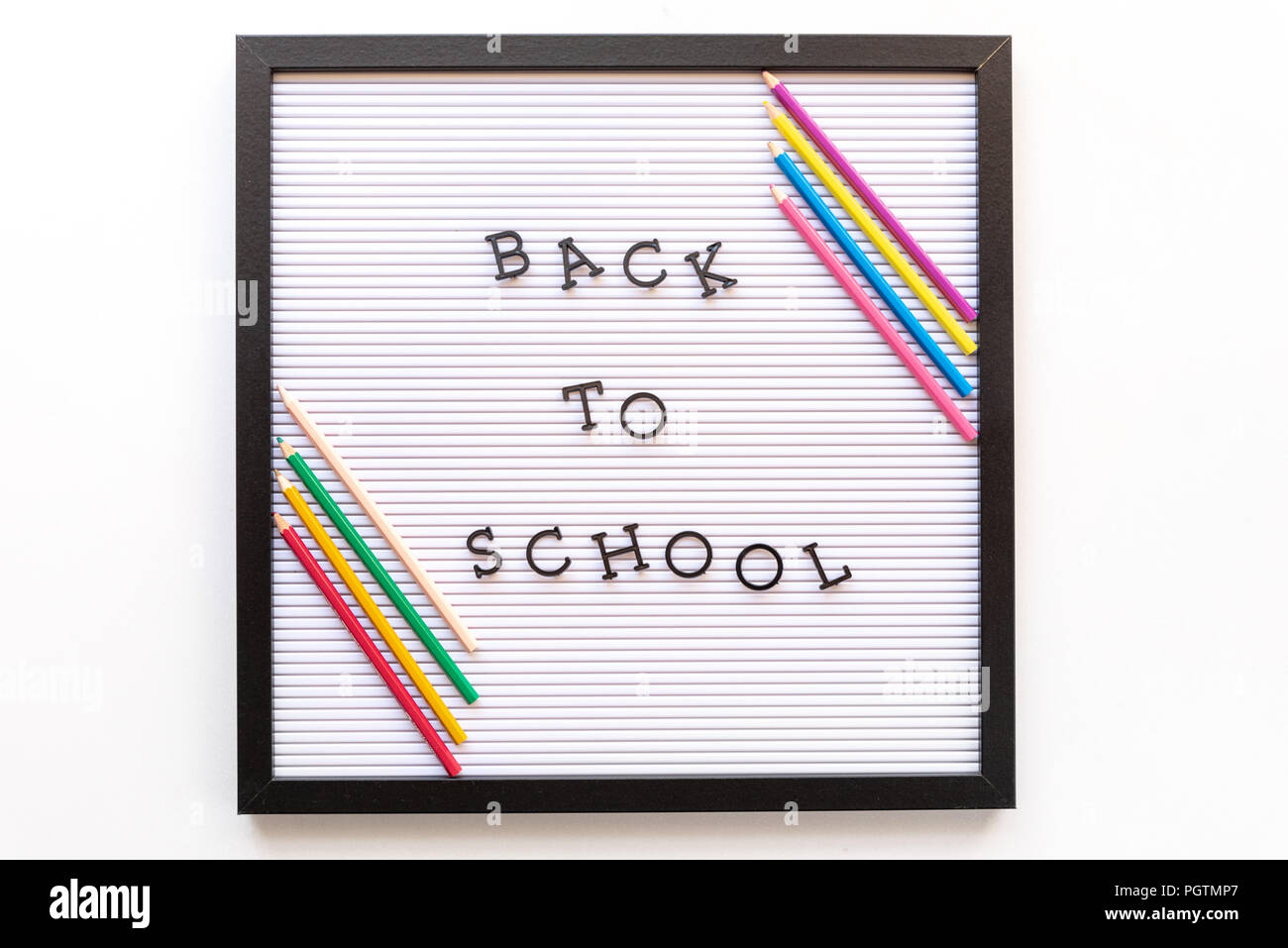Back to school notice on message board Stock Photo - Alamy