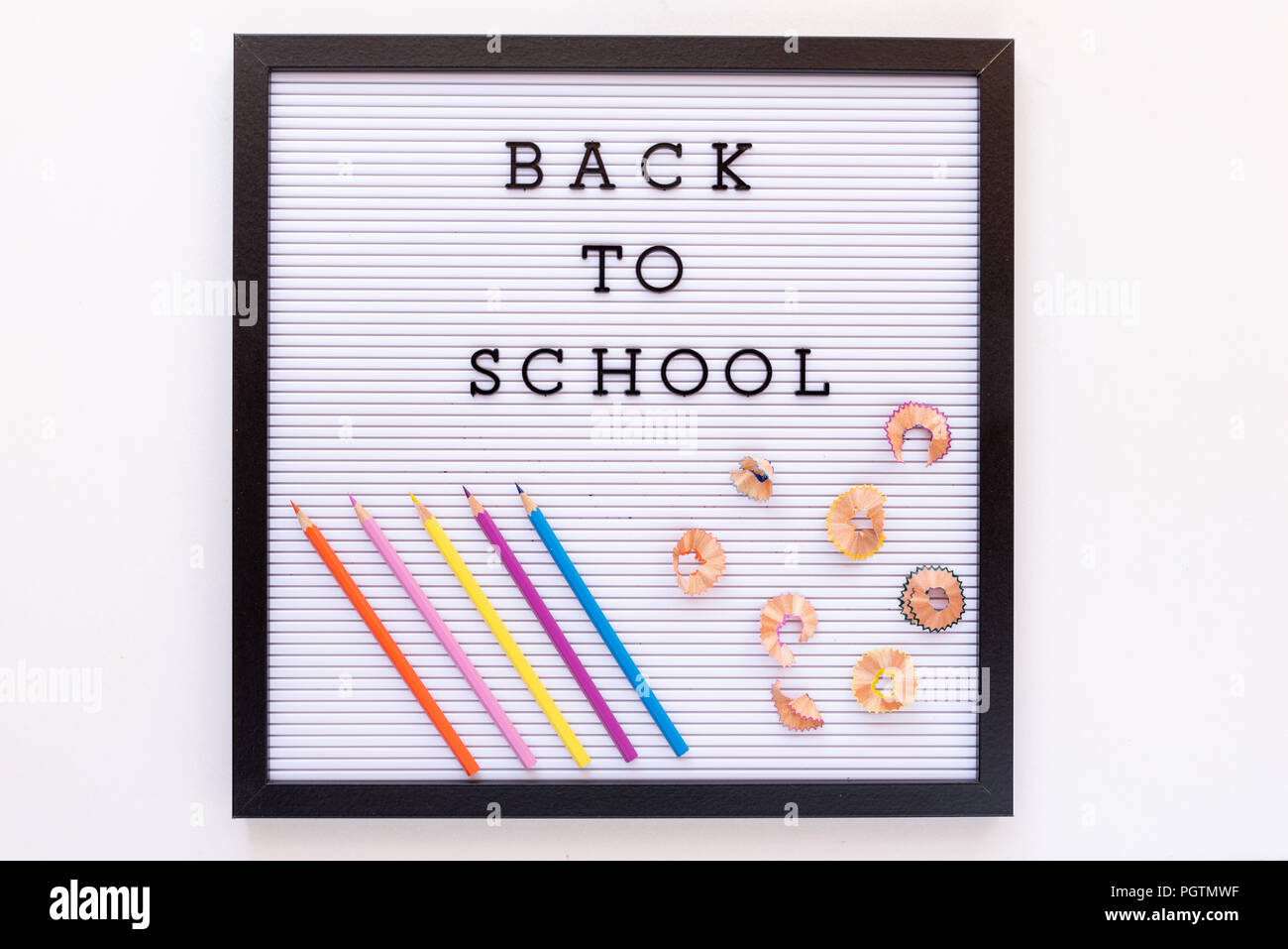Back to school notice on message board Stock Photo - Alamy
