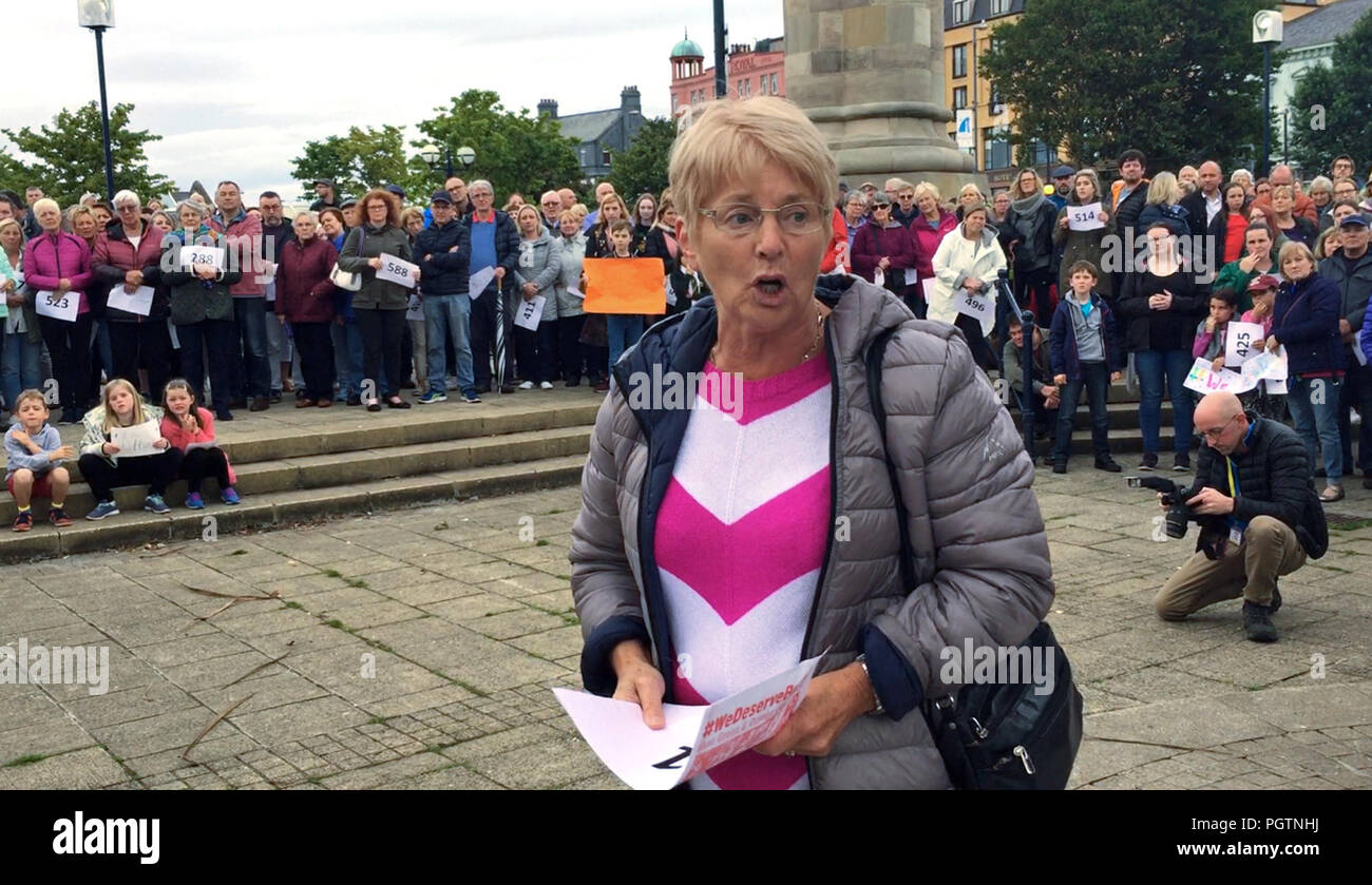 Wendy Crawley at the #wedeservebetter rally in Bangor, Co Down, on ...