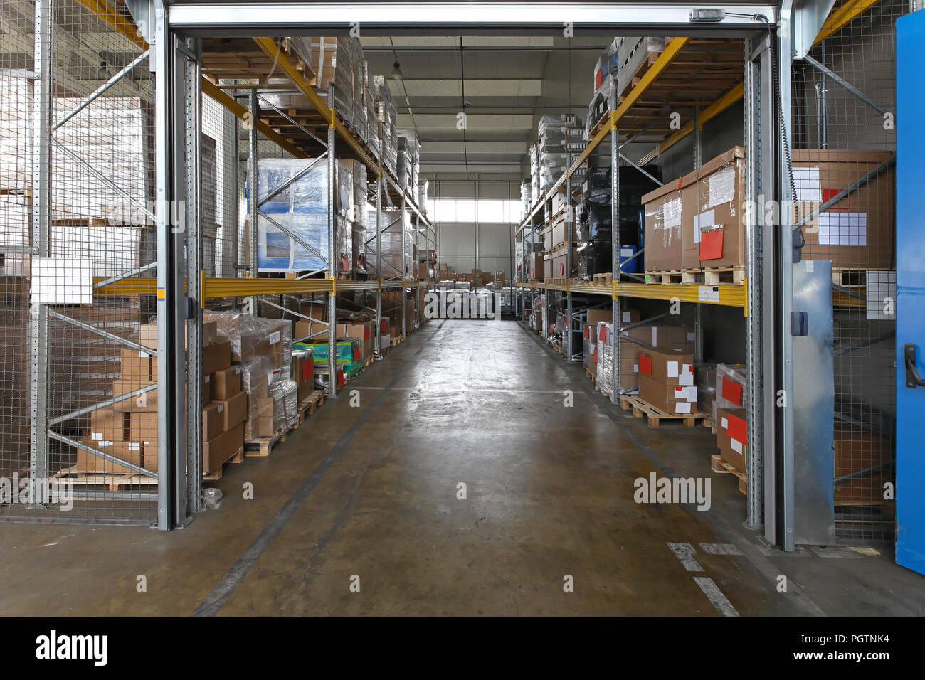 Storage shelving system in distribution warehouse Stock Photo - Alamy