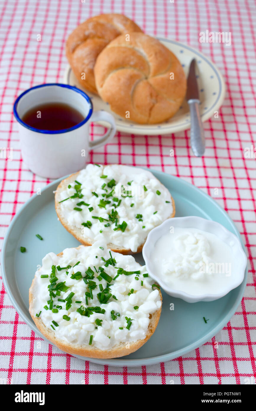 Cottage cheese breakfast Stock Photo - Alamy