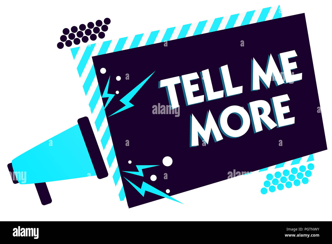 Handwriting text Tell Me More. Concept meaning A call to start a ...