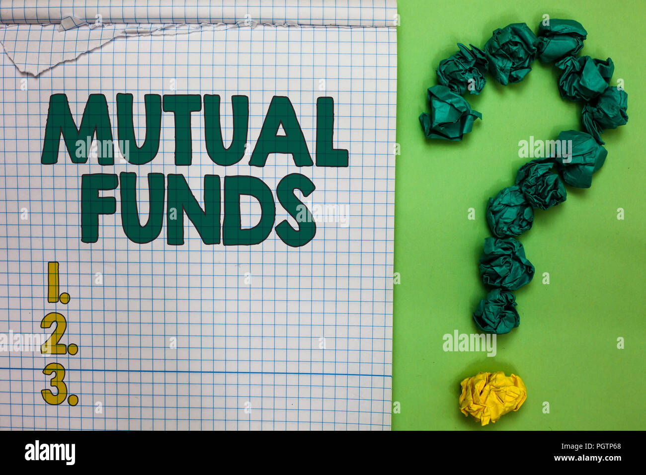 Writing note showing Mutual Funds. Business photo showcasing An ...