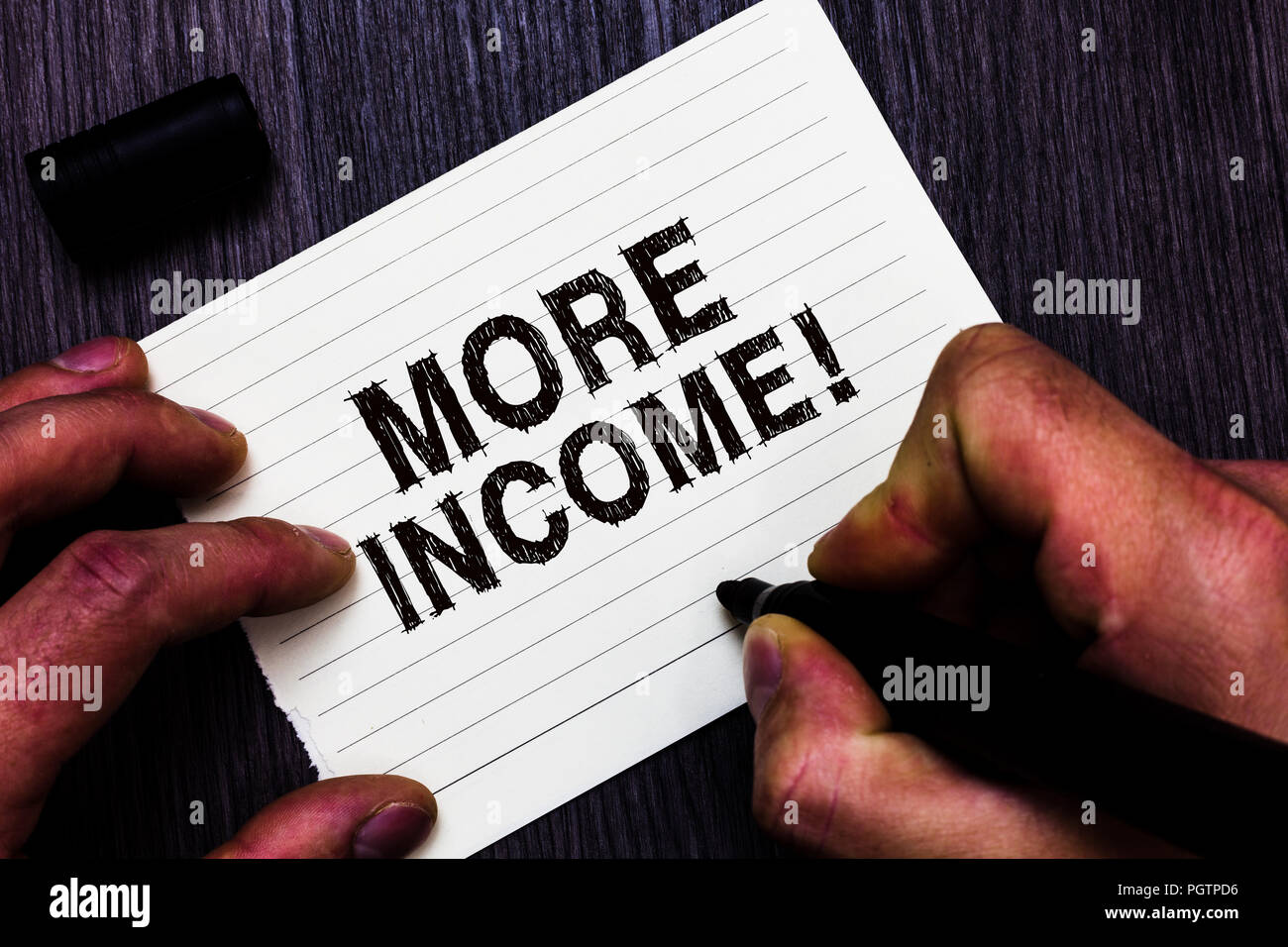 Text sign showing More Income. Conceptual photo Additional money ...