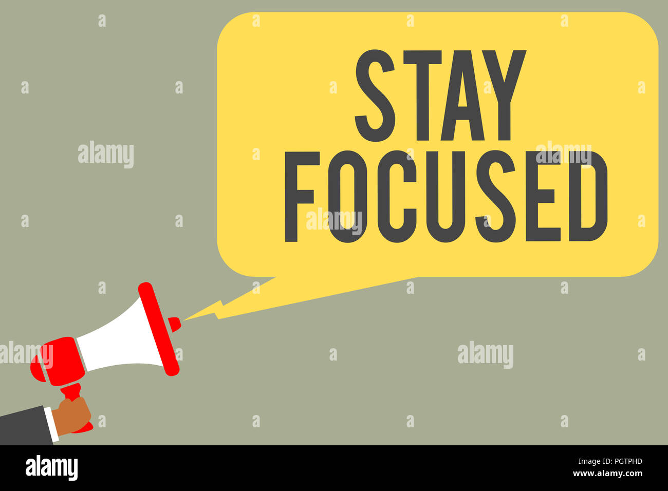 Conceptual hand writing showing Stay Focused. Business photo text Be attentive Concentrate ...