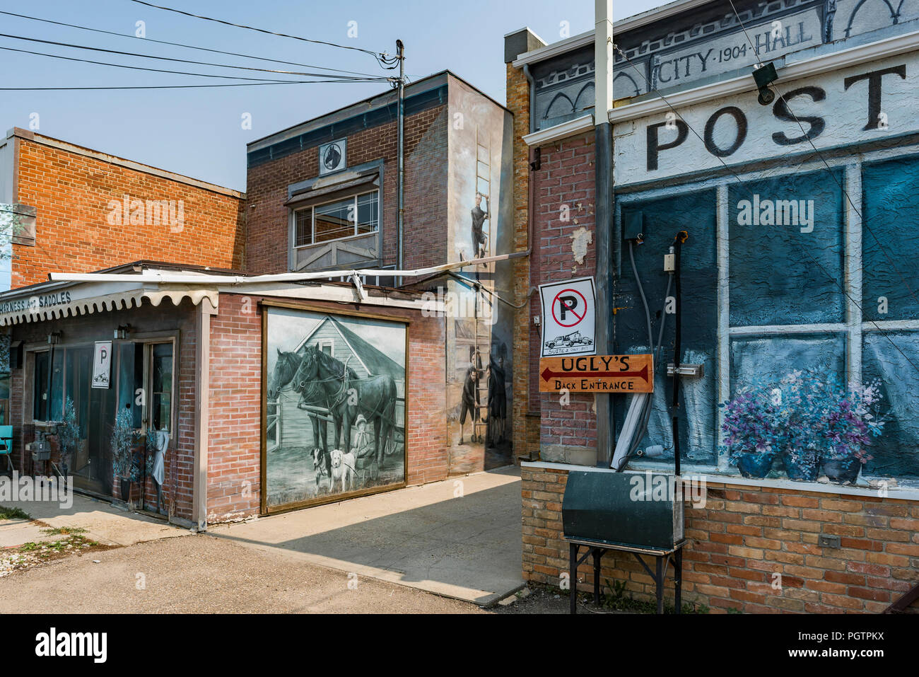 Historic Lacombe 1890 - 1910, Back alley heritage murals by artist Tim ...