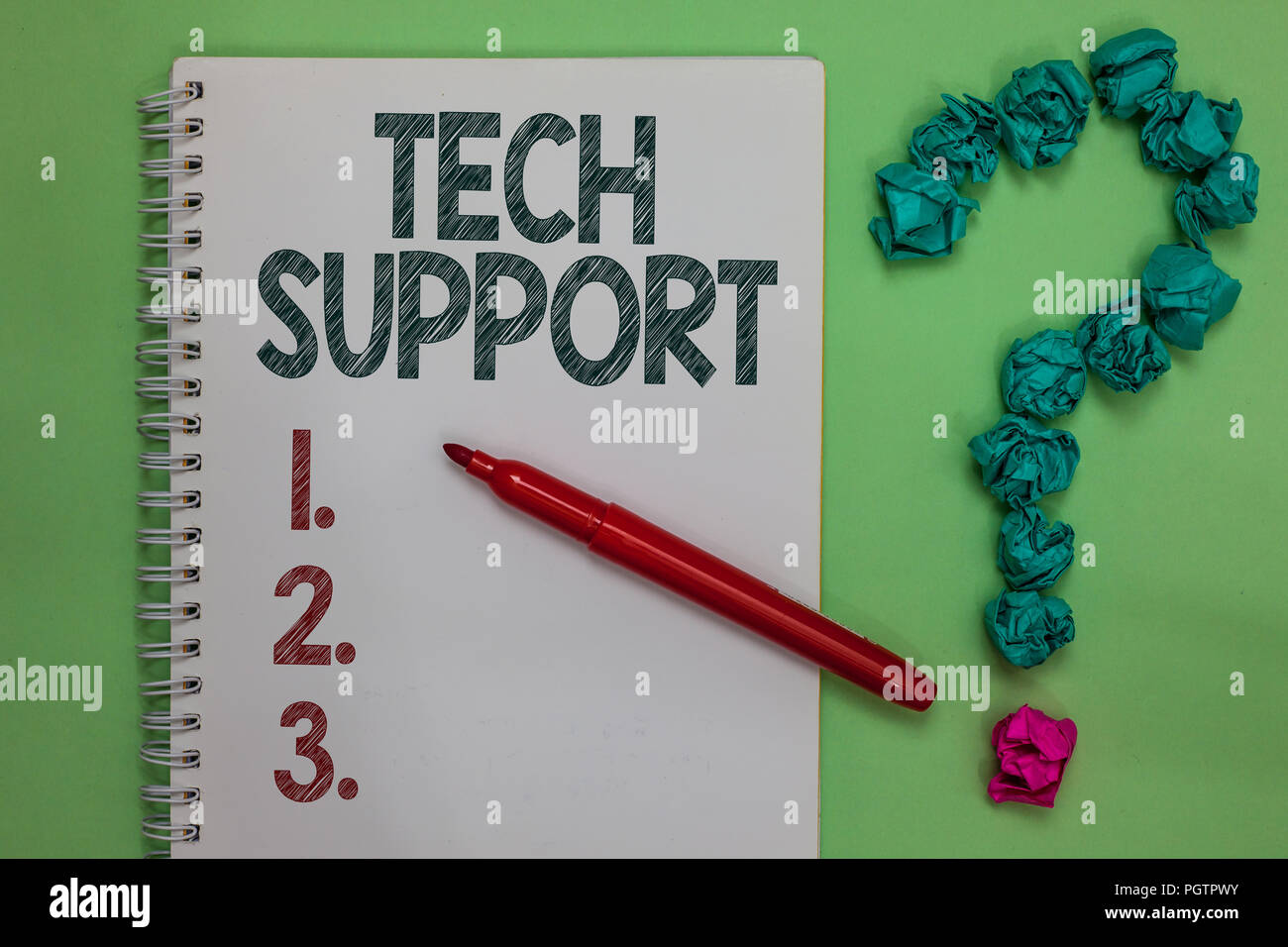 Handwriting text Tech Support. Concept meaning Assisting individuals ...