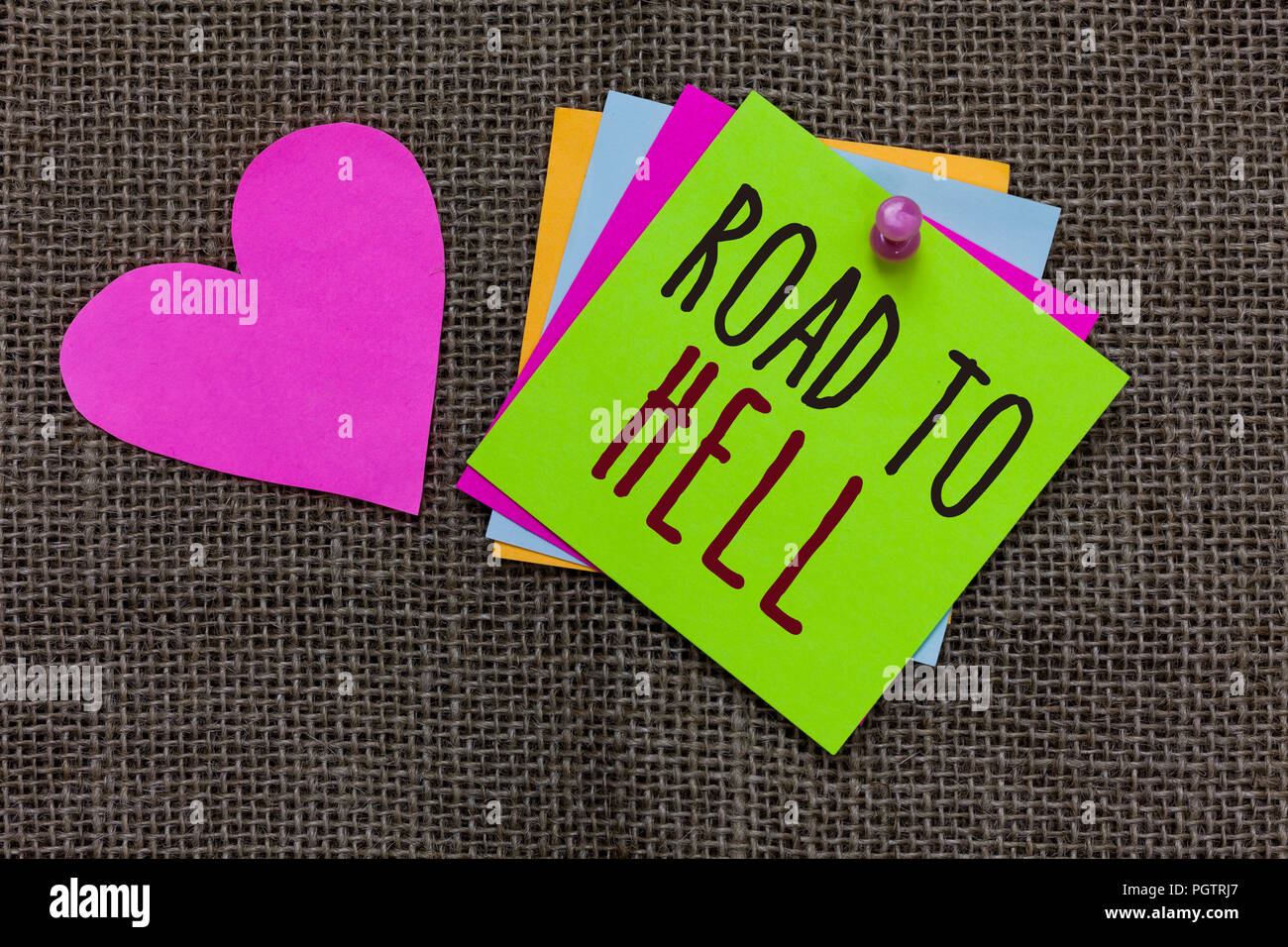 Handwriting text Road To Hell. Concept meaning Extremely dangerous ...