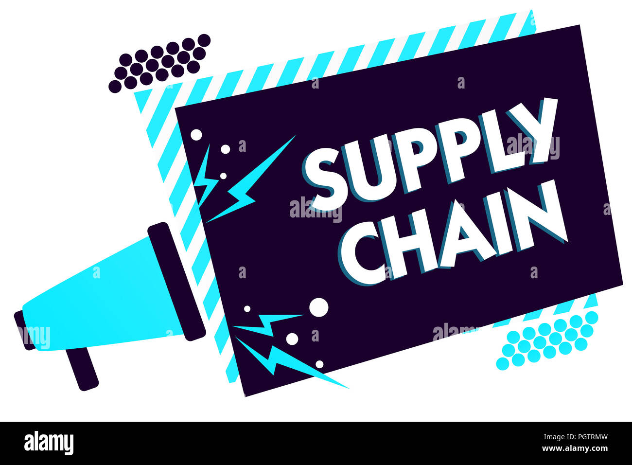 Handwriting Text Supply Chain Concept Meaning System Of Organization And Processes From