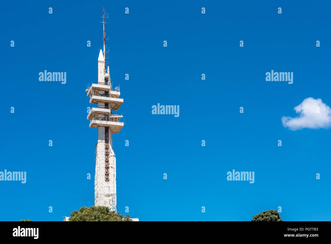 Israel, Tel Aviv - 18 August 2018: Marganit tower in Hakirya designed ...