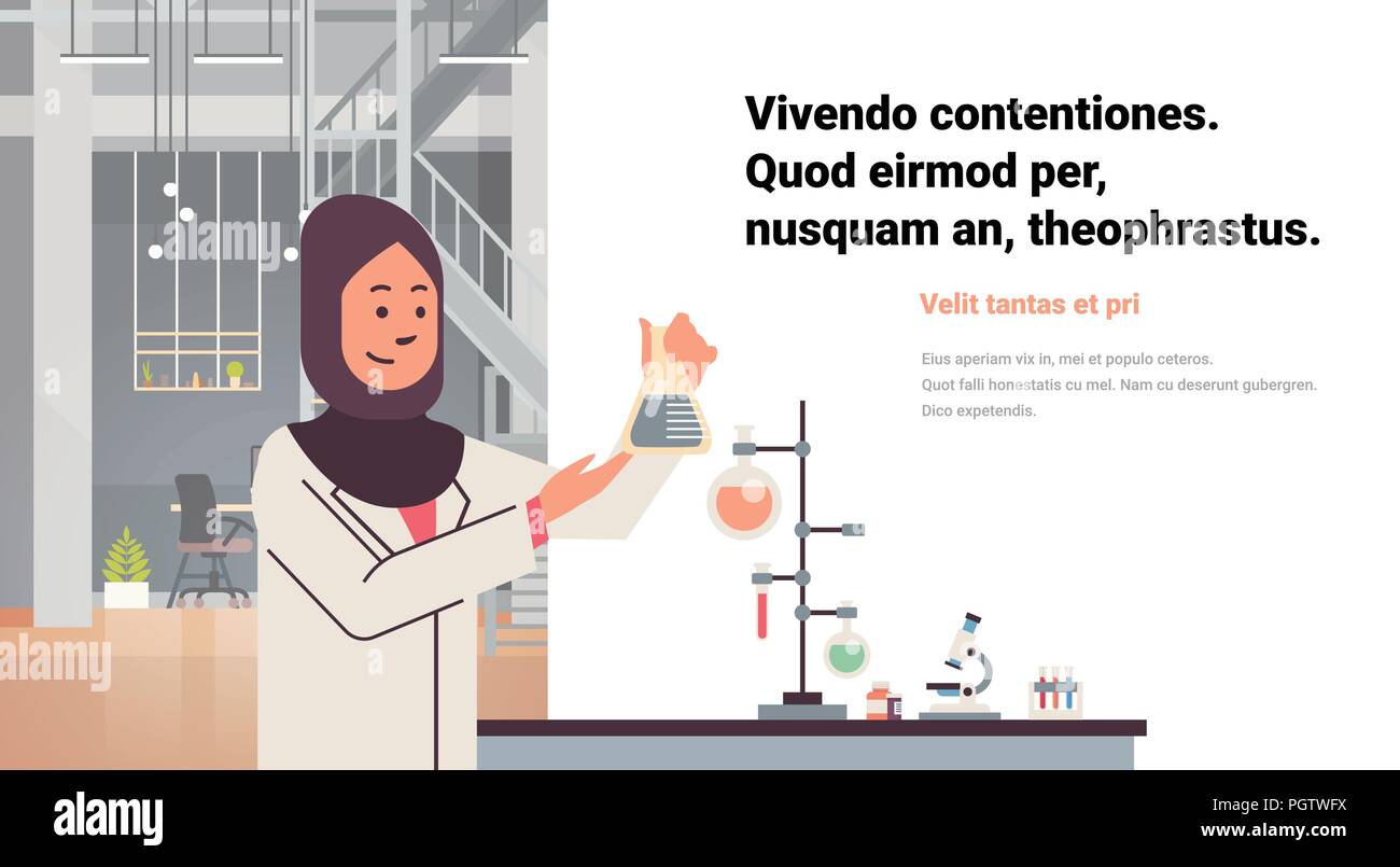 arabic female scientists working laboratory doing research test tube ...