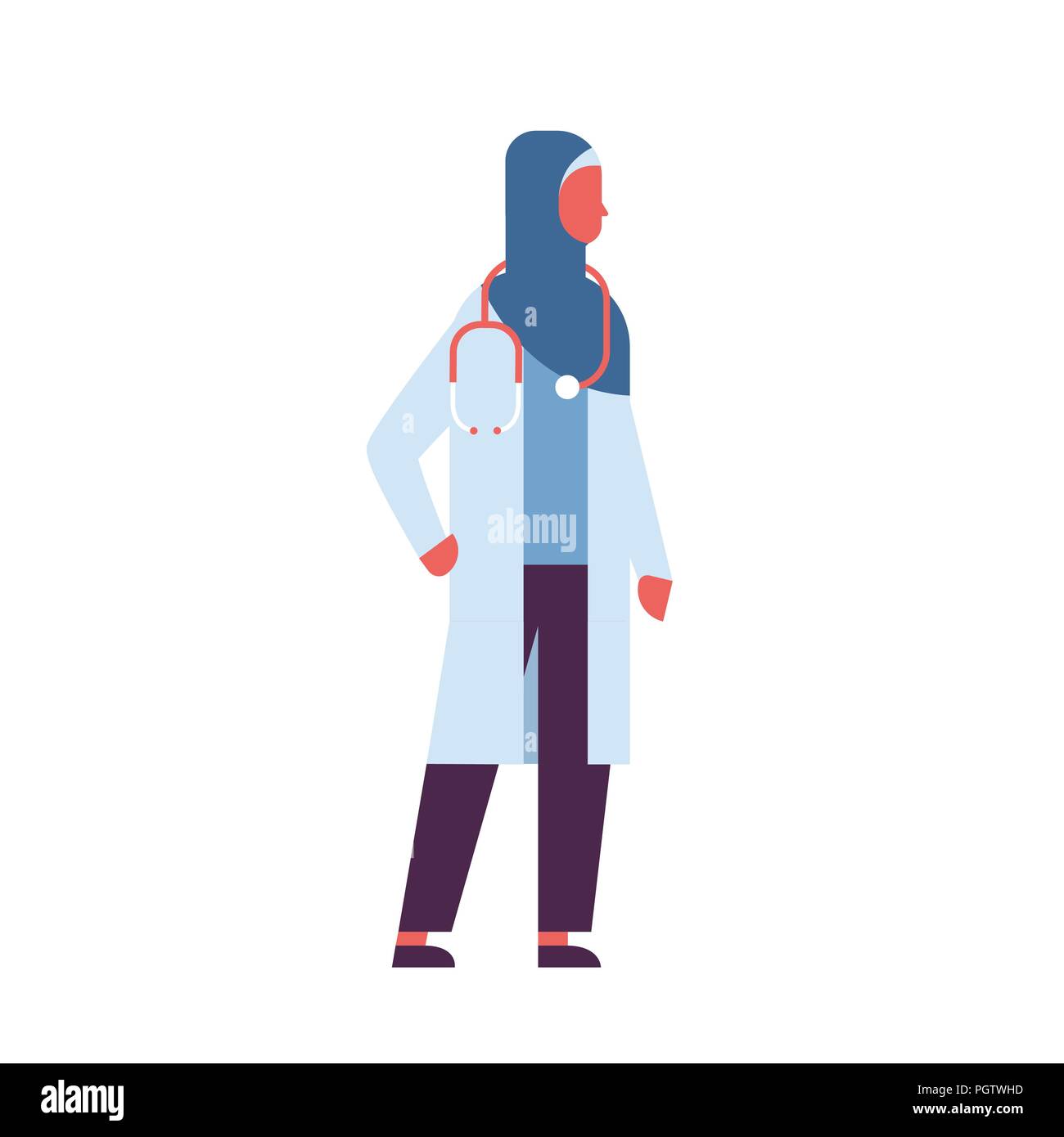 Arab Woman Medical Doctor Stethoscope Healthcare Concept Profile Icon