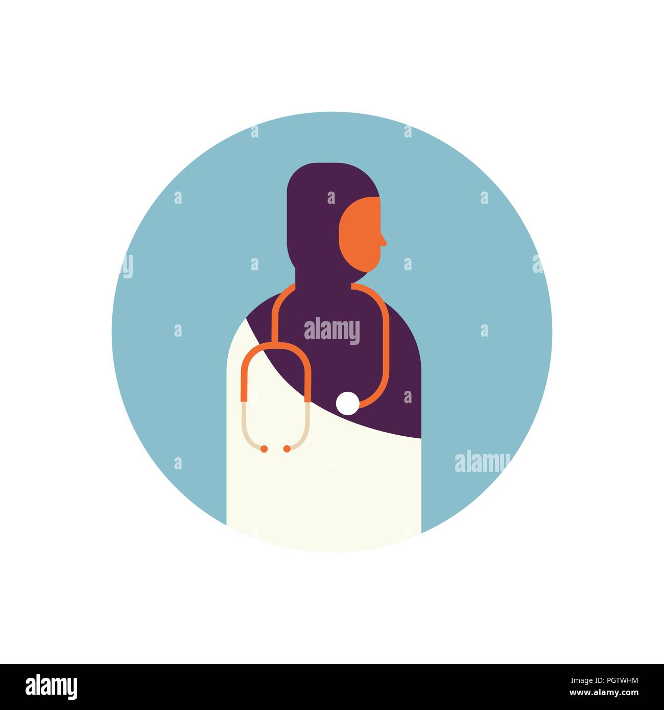 arab woman medical doctor stethoscope healthcare concept profile icon ...