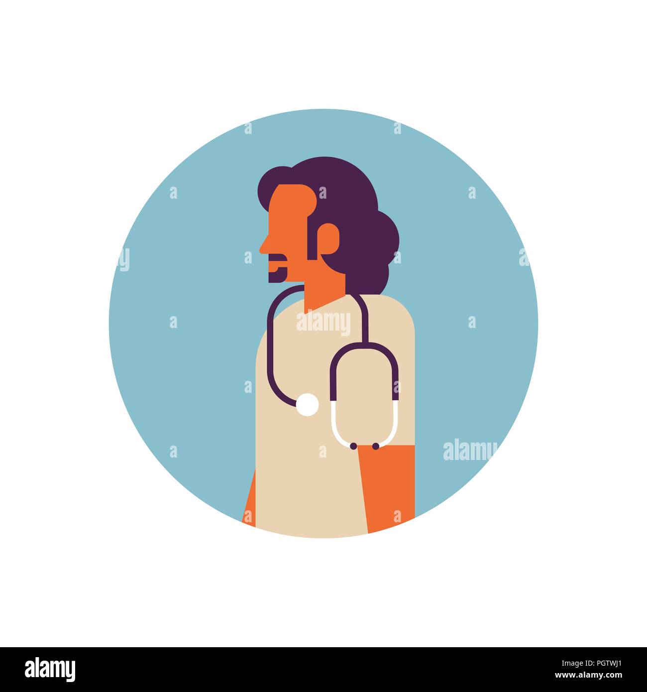arab man medical doctor stethoscope healthcare concept profile icon ...