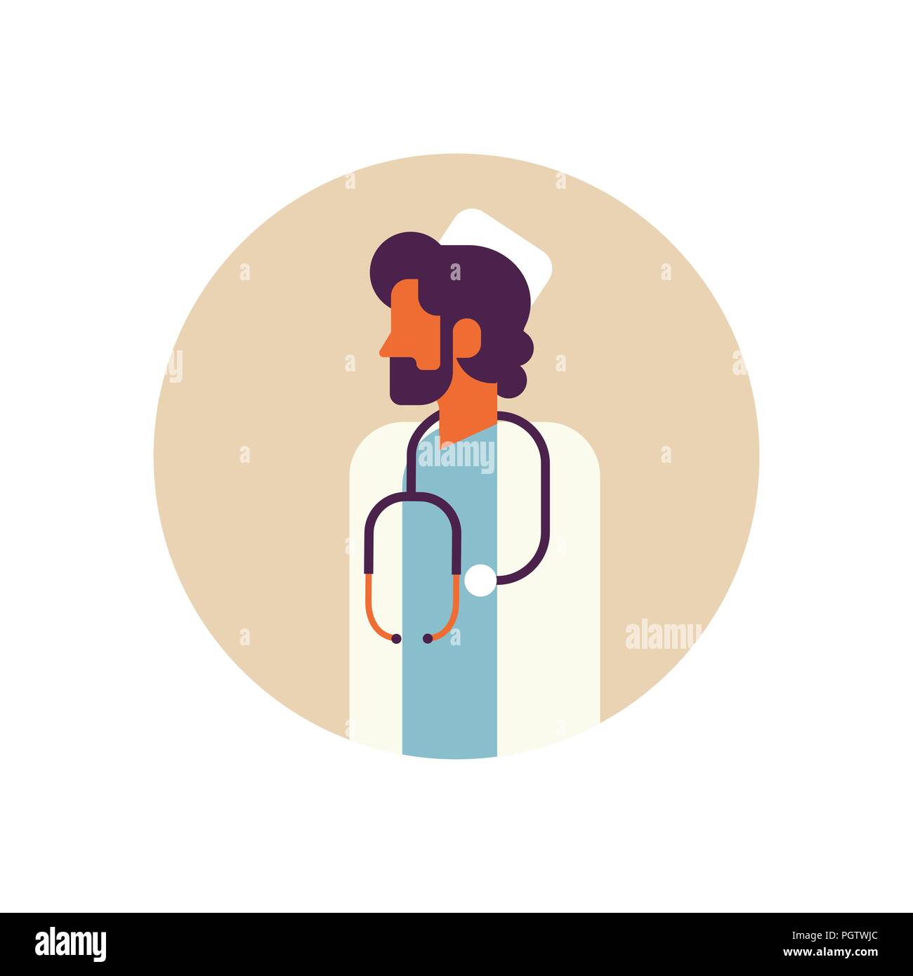 Arab Man Medical Doctor Stethoscope Healthcare Concept Profile Icon