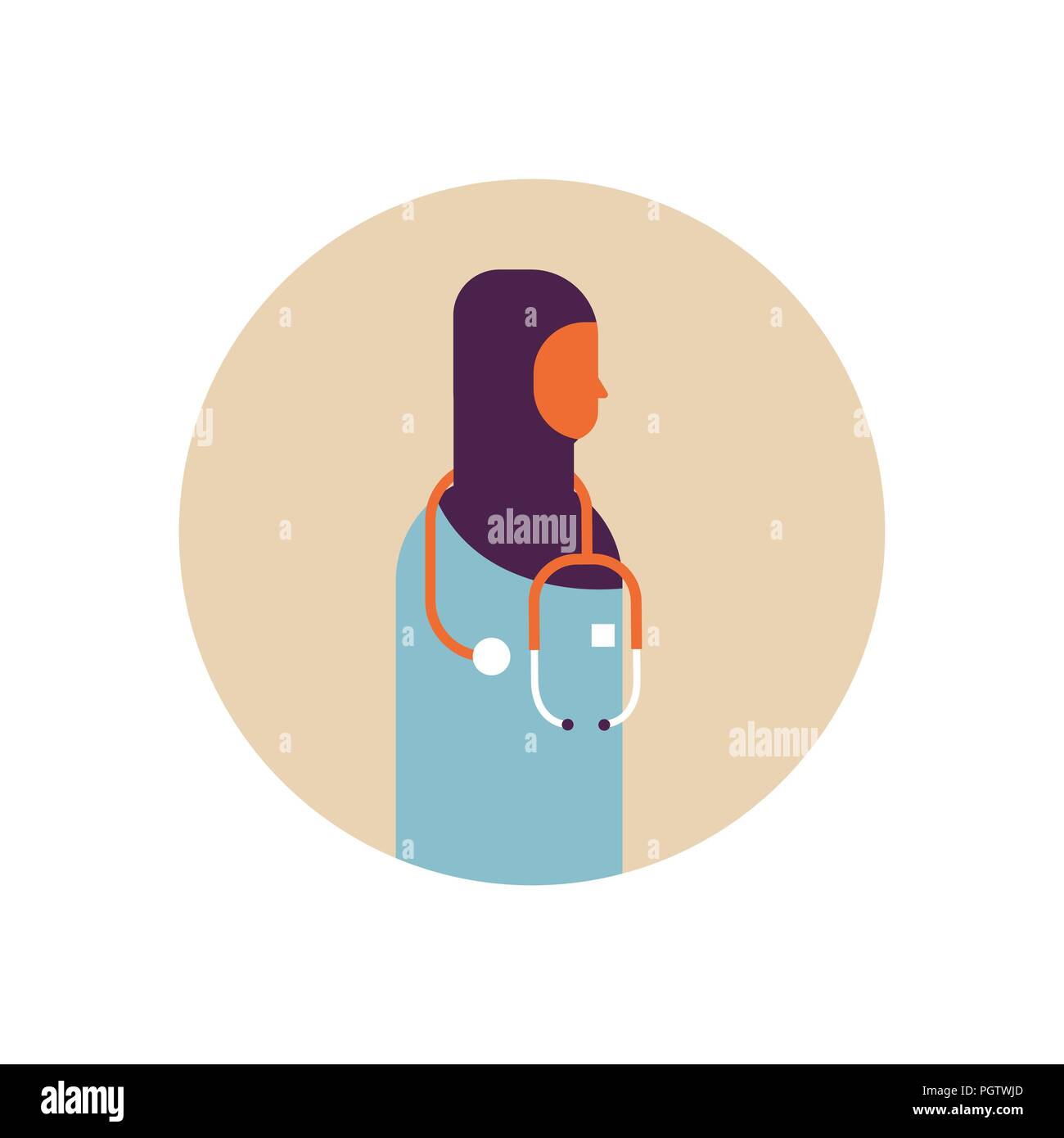 arab woman medical doctor stethoscope healthcare concept profile icon ...