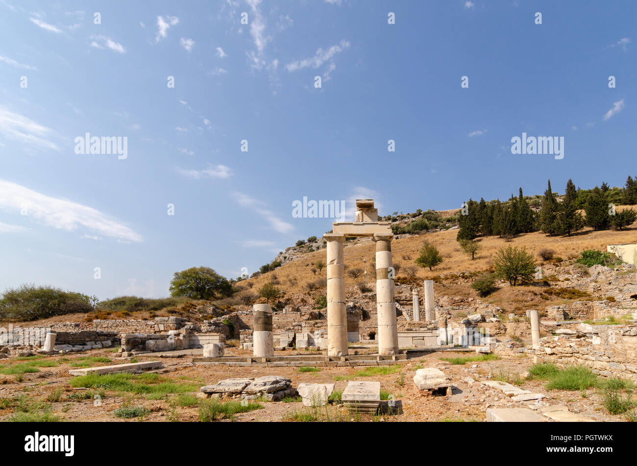 Ruins of the ancient city of Ephesus, the ancient Greek city in Turkey ...