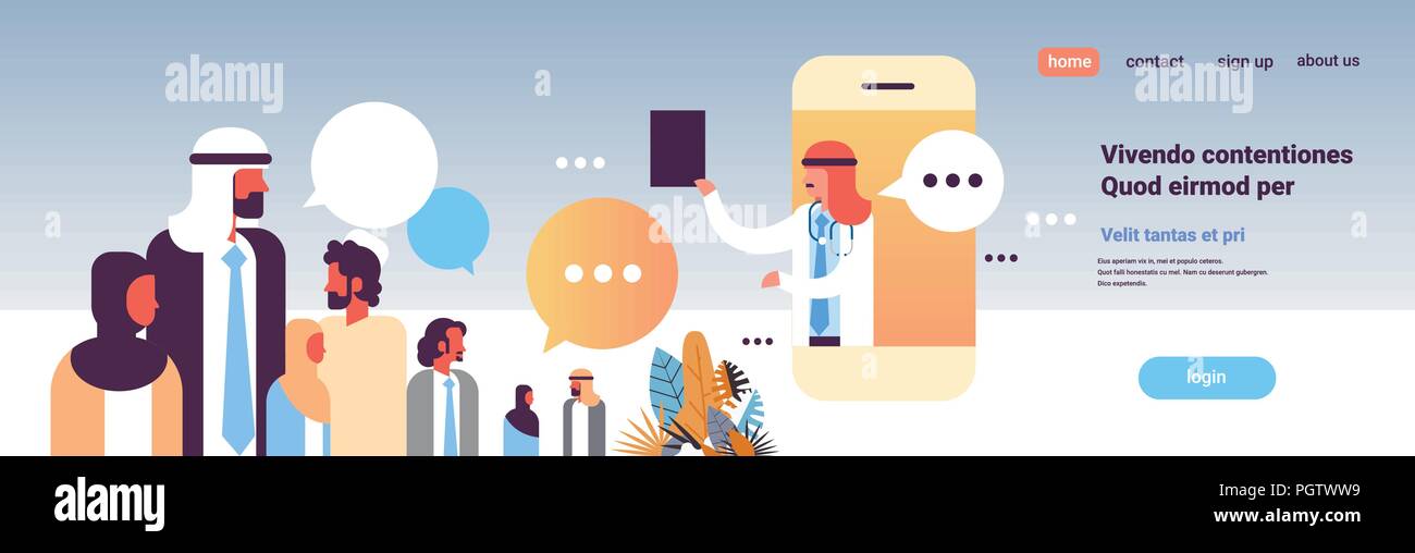 arabic people chat bubbles mobile application communication speech ...