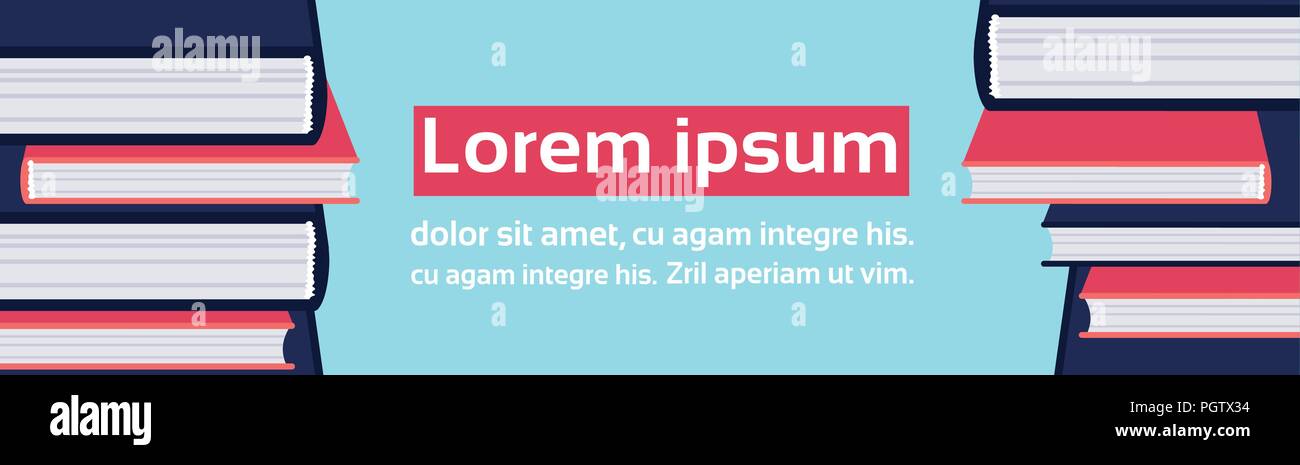 book stack creative education knowledge concept studying process flat ...