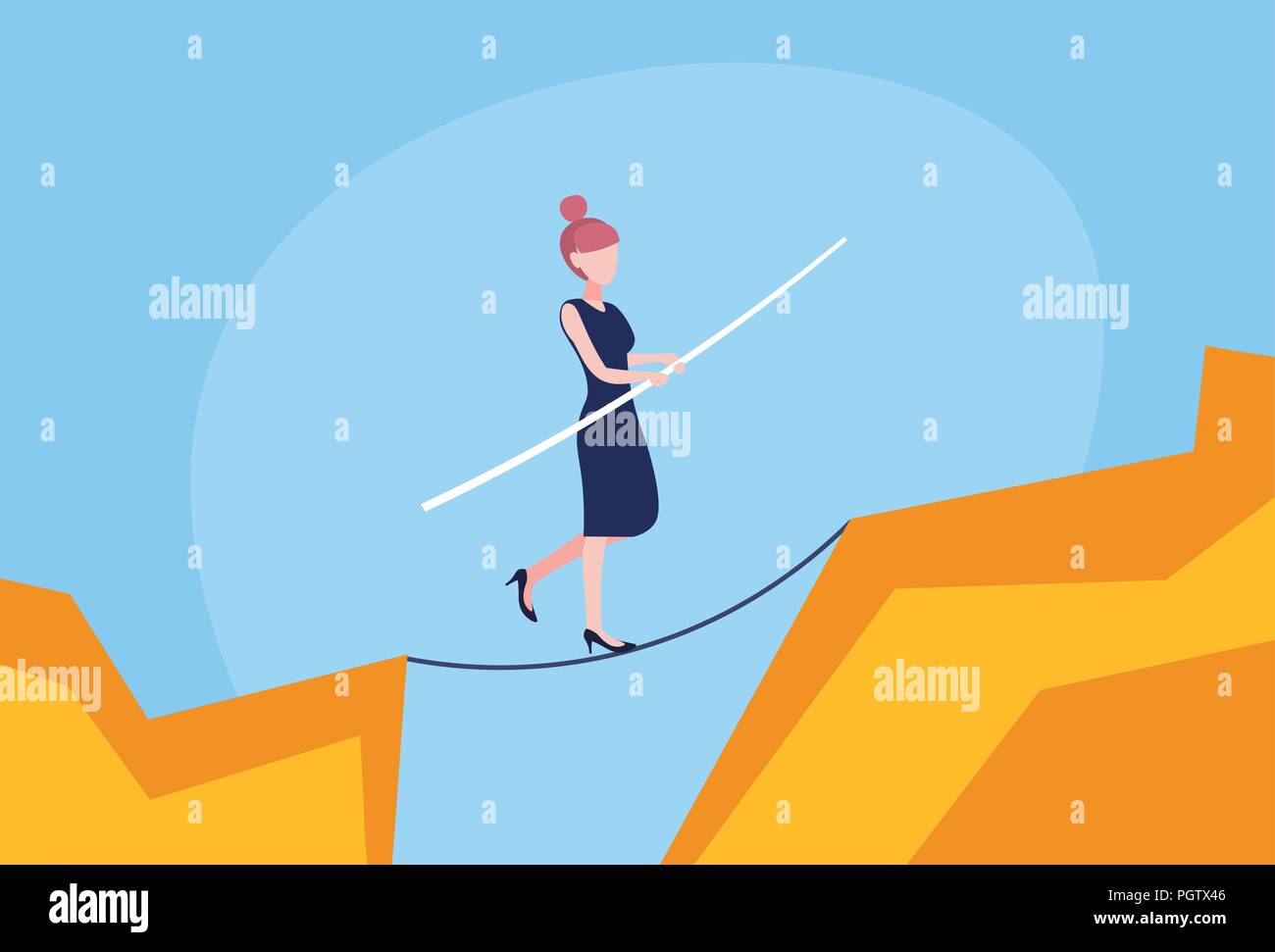 Bridge gap woman Stock Vector Images - Alamy