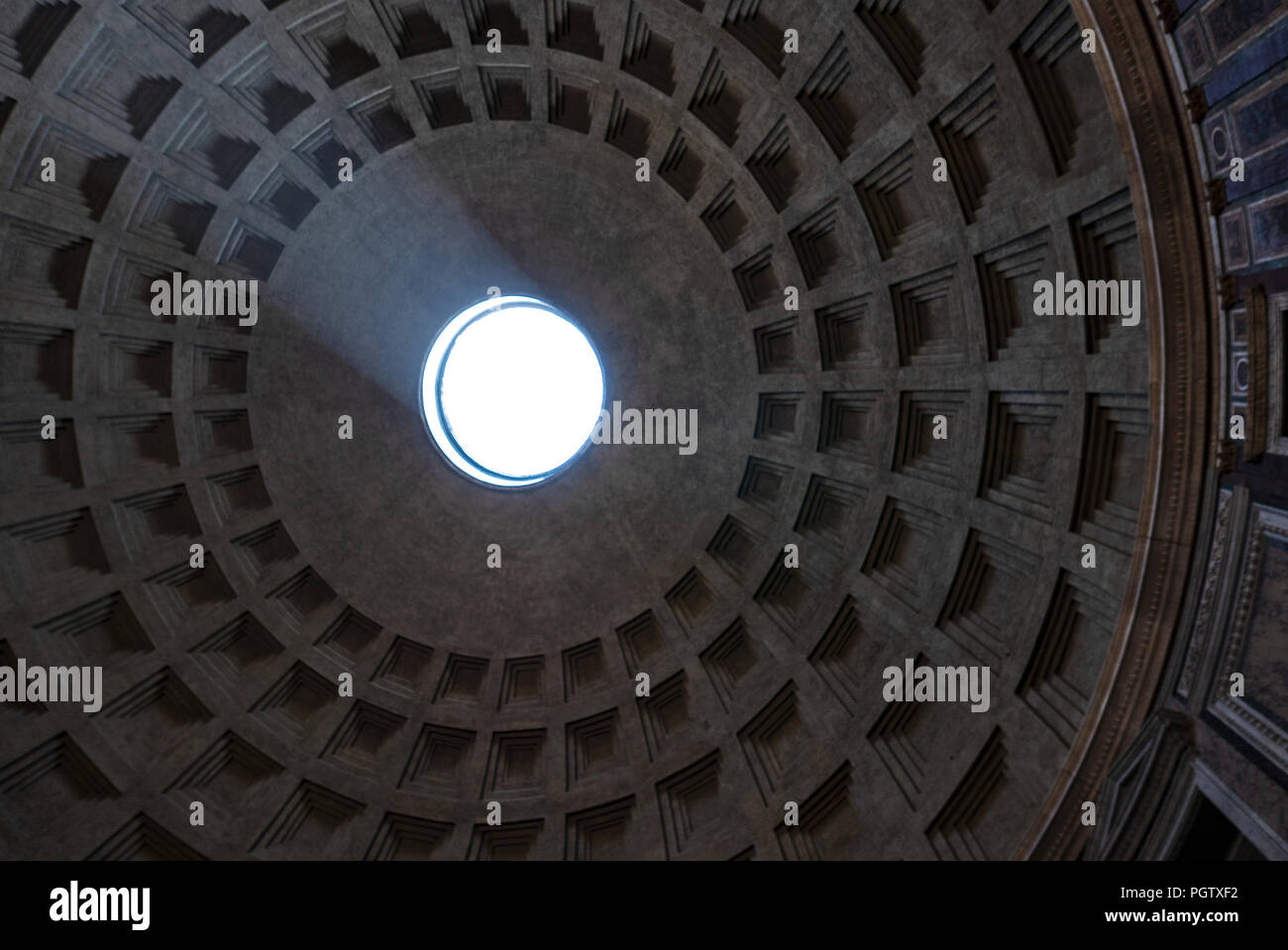 The oculus of Pantheon, Rome. Today a church, but built as a temple of ...